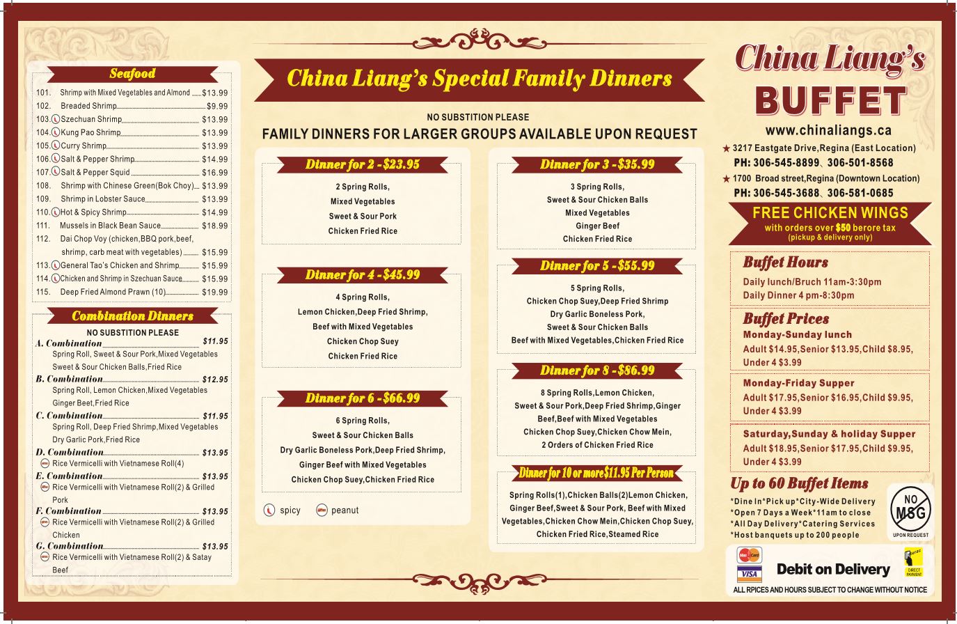 Menu | Regina Chinese Food | Thai Food | Szechwan Delivery | Dim Sum